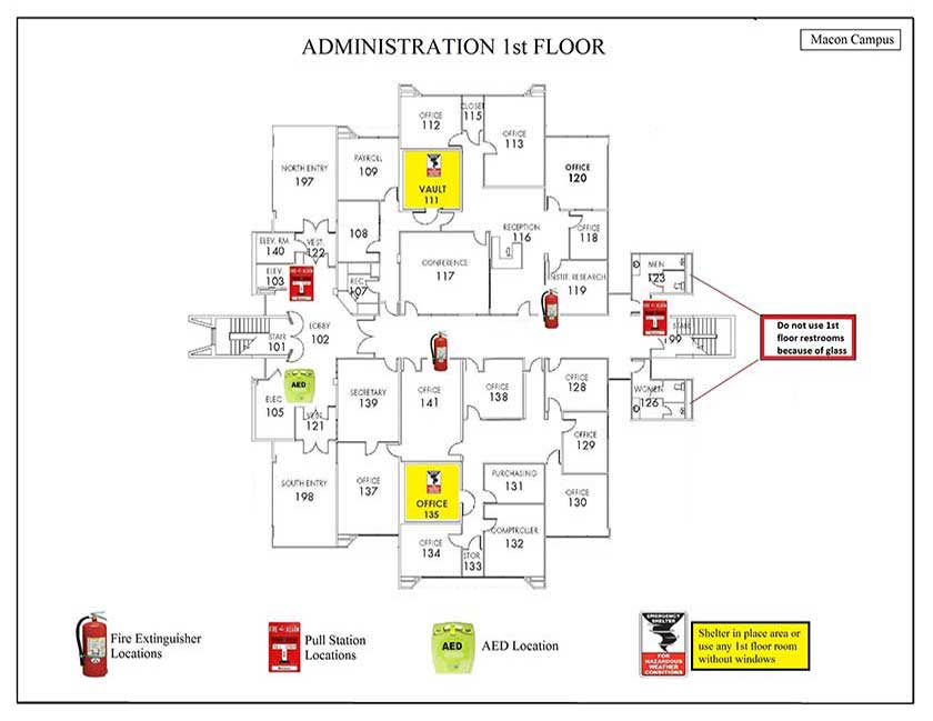 Safety Diagrams: Middle Georgia State University